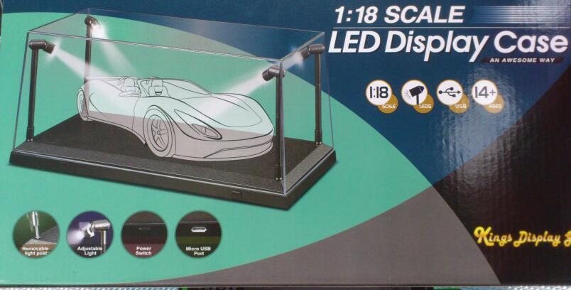 LED Display Case With Black Base 355 x 156 x 160mm - Models & Hobbies 4 U