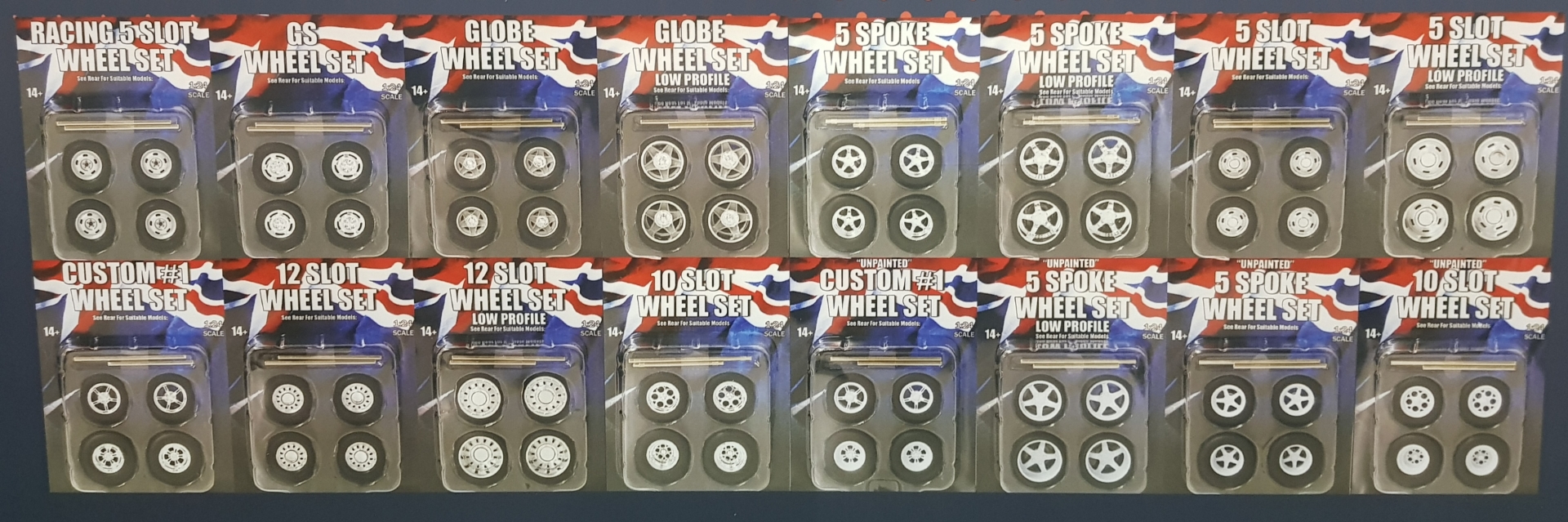 5 Spoke Wheel Set Low Profile - Models & Hobbies 4 U